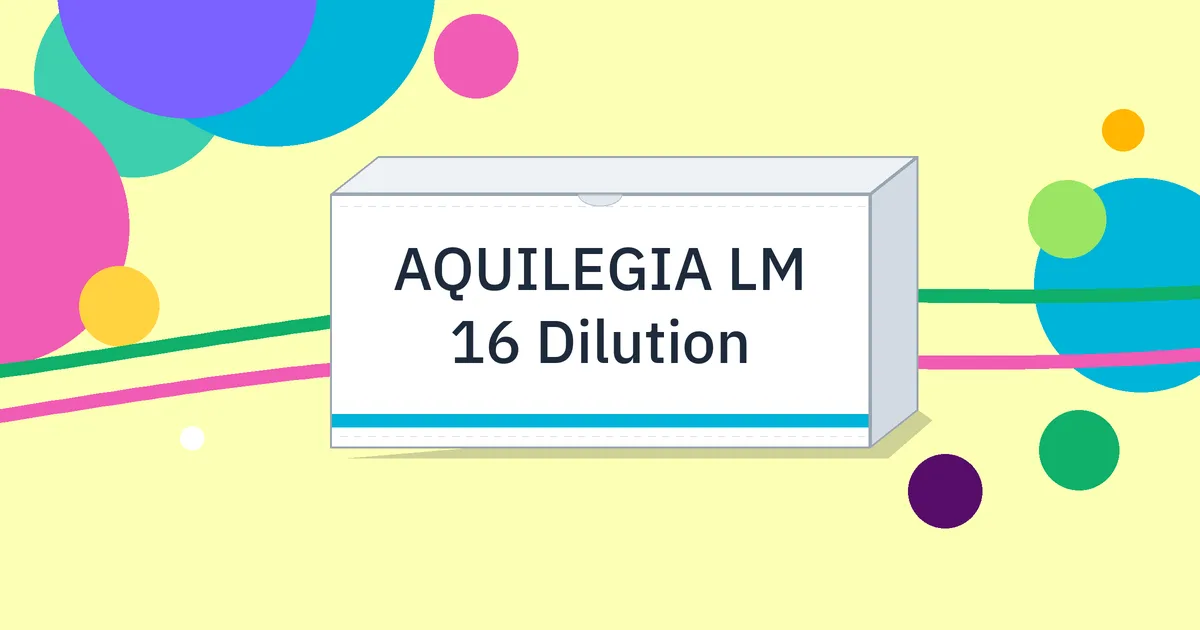 Symbolbild: Packung mit der Aufschrift AQUILEGIA LM 16 Dilution (PZN 13383853) – Verfügbarkeit und Bezug in Apotheken in Frankfurt am Main