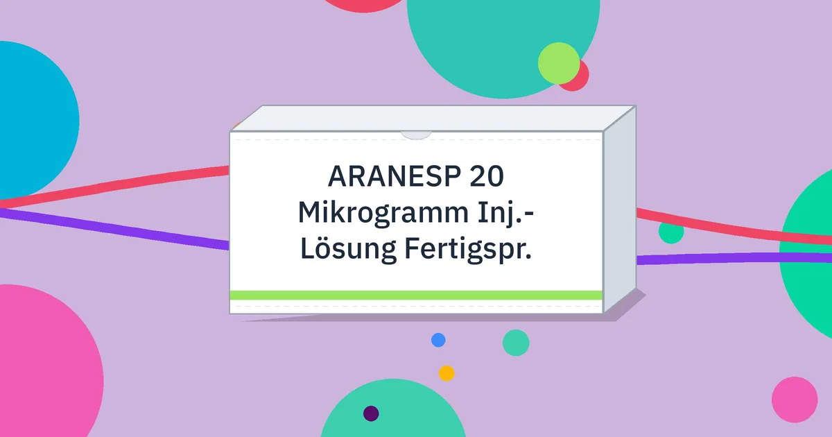 Symbolbild: Packung mit der Aufschrift ARANESP 20 Mikrogramm Inj.-Lösung Fertigspr. (PZN 00772381) – Verfügbarkeit und Bezug in Apotheken in Frankfurt am Main