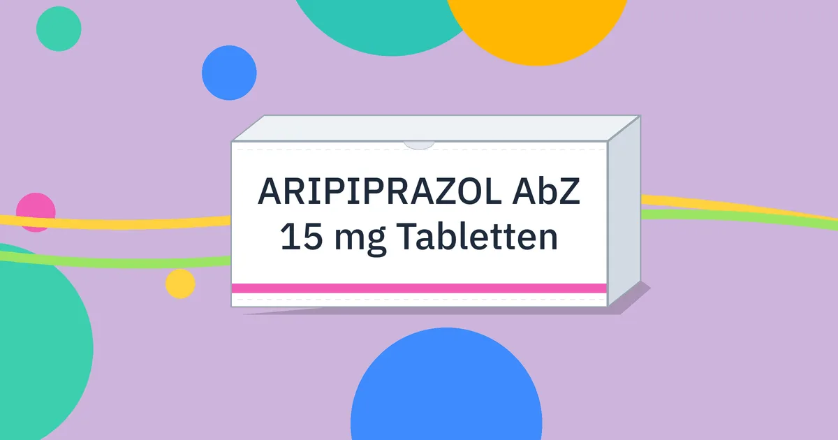 Symbolbild: Packung mit der Aufschrift ARIPIPRAZOL AbZ 15 mg Tabletten (PZN 10317867) – Verfügbarkeit und Bezug in Apotheken in Frankfurt am Main