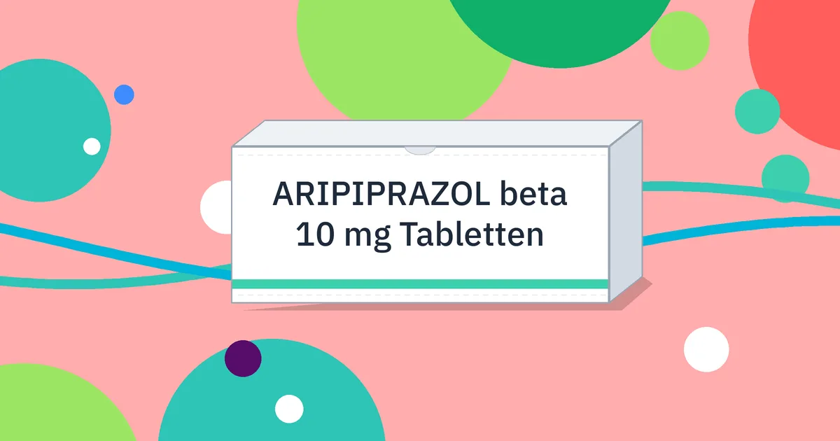 Symbolbild: Packung mit der Aufschrift ARIPIPRAZOL beta 10 mg Tabletten (PZN 10784379) – Verfügbarkeit und Bezug in Apotheken in Frankfurt am Main