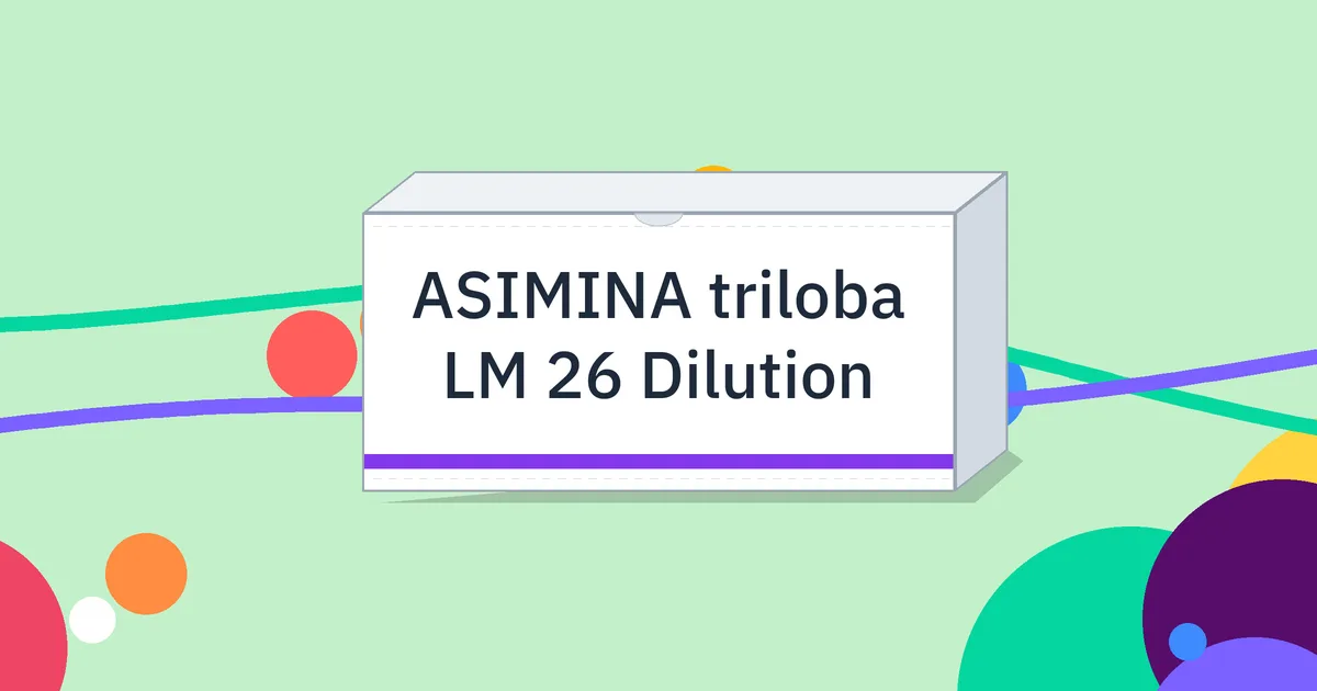 Symbolbild: Packung mit der Aufschrift ASIMINA triloba LM 26 Dilution (PZN 13402295) – Verfügbarkeit und Bezug in Apotheken in Frankfurt am Main
