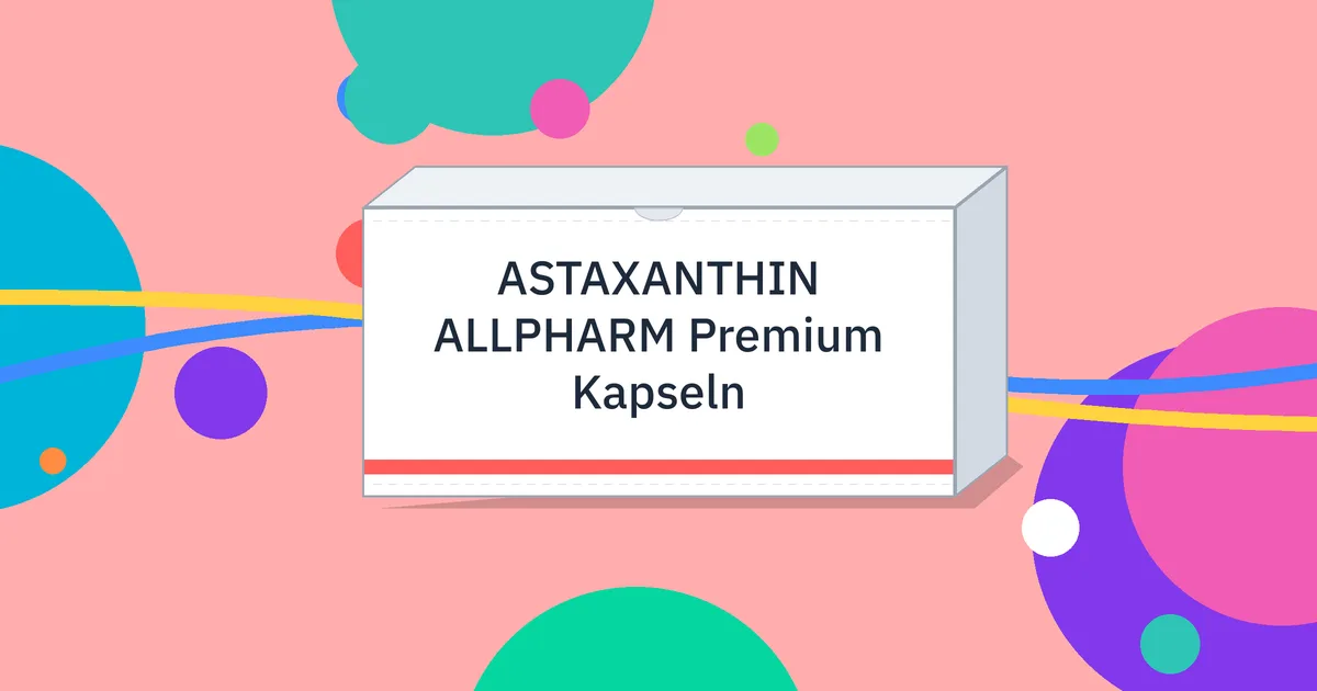 Symbolbild: Packung mit der Aufschrift ASTAXANTHIN ALLPHARM Premium Kapseln (PZN 19512932) – Verfügbarkeit und Bezug in Apotheken in Frankfurt am Main
