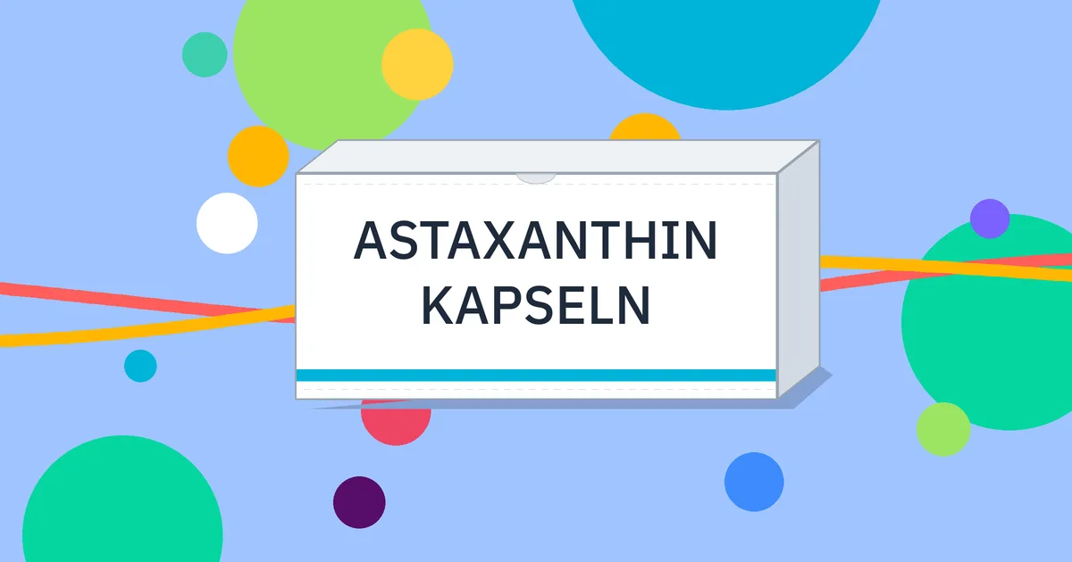 Symbolbild: Packung mit der Aufschrift ASTAXANTHIN KAPSELN (PZN 10707723) – Verfügbarkeit und Bezug in Apotheken in Frankfurt am Main
