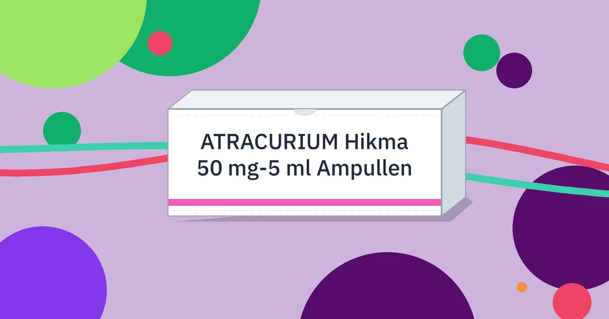 Symbolbild: Packung mit der Aufschrift ATRACURIUM Hikma 50 mg-5 ml Ampullen (PZN 04262659) – Verfügbarkeit und Bezug in Apotheken in Frankfurt am Main