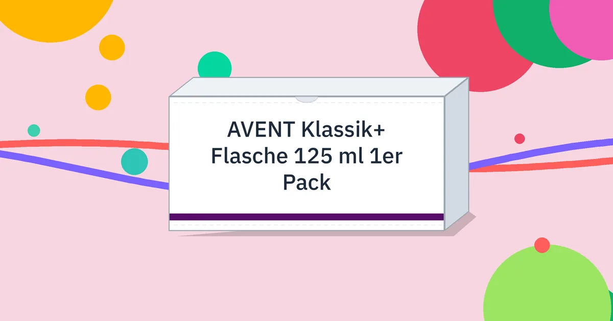 Symbolbild: Packung mit der Aufschrift AVENT Klassik+ Flasche 125 ml 1er Pack (PZN 10736021) – Verfügbarkeit und Bezug in Apotheken in Frankfurt am Main
