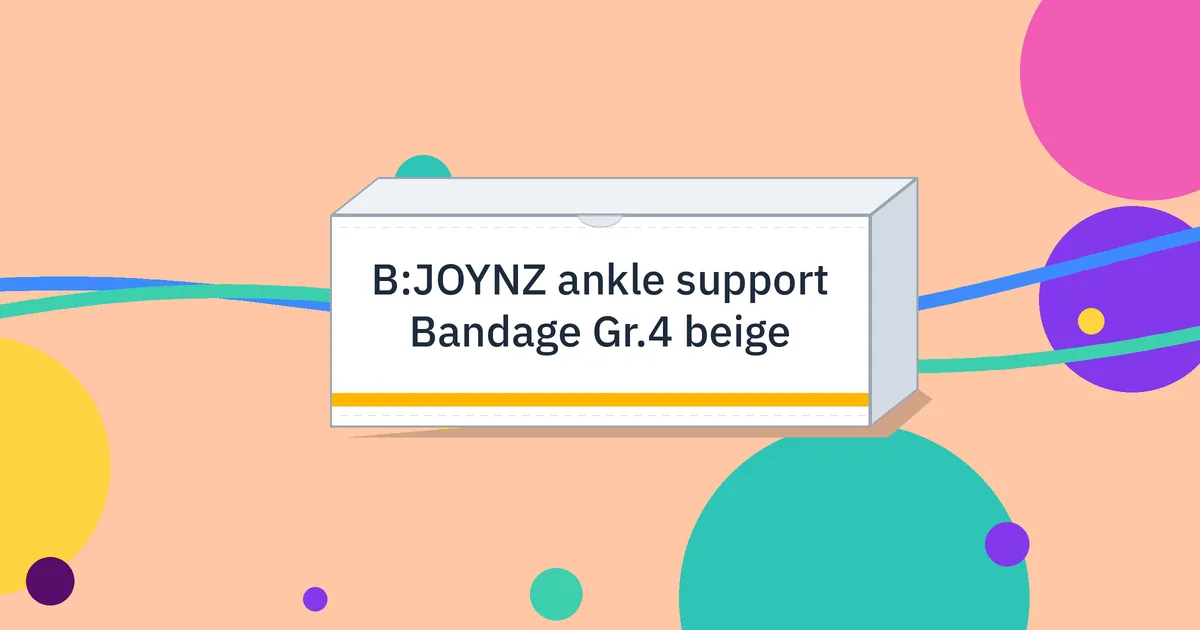 Symbolbild: Packung mit der Aufschrift B:JOYNZ ankle support Bandage Gr.4 beige (PZN 20521681) – Verfügbarkeit und Bezug in Apotheken in Frankfurt am Main
