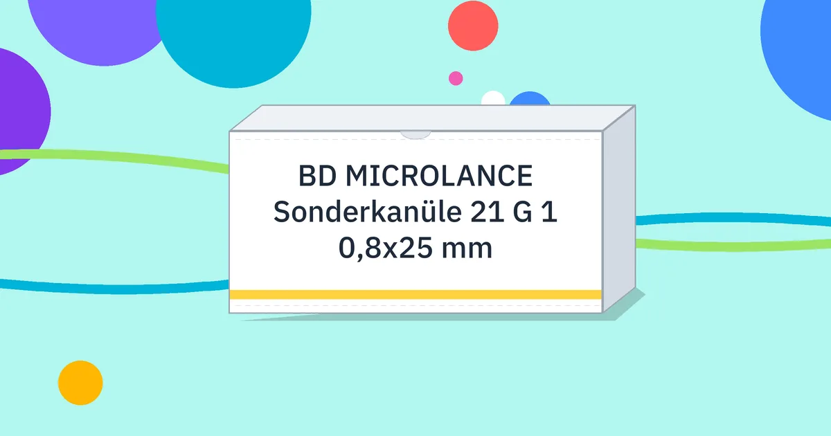 Symbolbild: Packung mit der Aufschrift BD MICROLANCE Sonderkanüle 21 G 1 0,8x25 mm (PZN 16016405) – Verfügbarkeit und Bezug in Apotheken in Frankfurt am Main