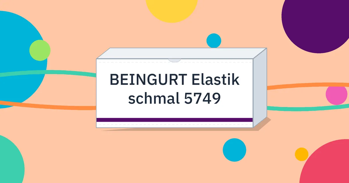 Symbolbild: Packung mit der Aufschrift BEINGURT Elastik schmal 5749 (PZN 08913533) – Verfügbarkeit und Bezug in Apotheken in Frankfurt am Main