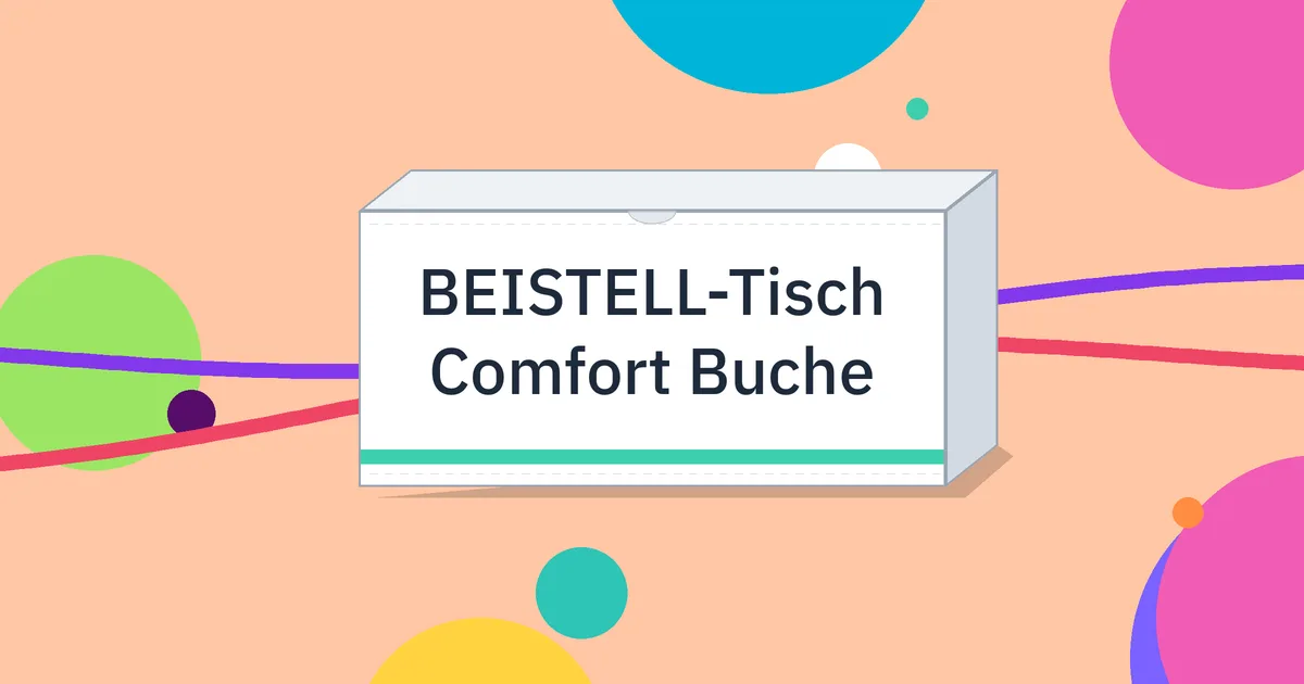 Symbolbild: Packung mit der Aufschrift BEISTELL-Tisch Comfort Buche (PZN 10037607) – Verfügbarkeit und Bezug in Apotheken in Frankfurt am Main