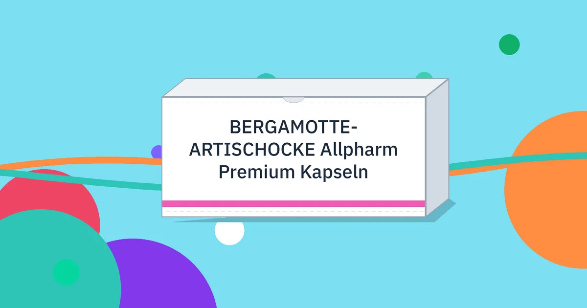 Symbolbild: Packung mit der Aufschrift BERGAMOTTE-ARTISCHOCKE Allpharm Premium Kapseln (PZN 19512866) – Verfügbarkeit und Bezug in Apotheken in Frankfurt am Main