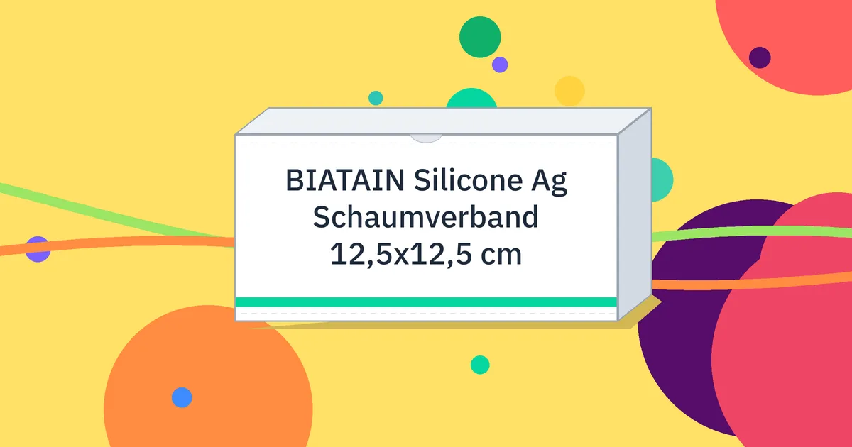 Symbolbild: Packung mit der Aufschrift BIATAIN Silicone Ag Schaumverband 12,5x12,5 cm (PZN 14278762) – Verfügbarkeit und Bezug in Apotheken in Frankfurt am Main