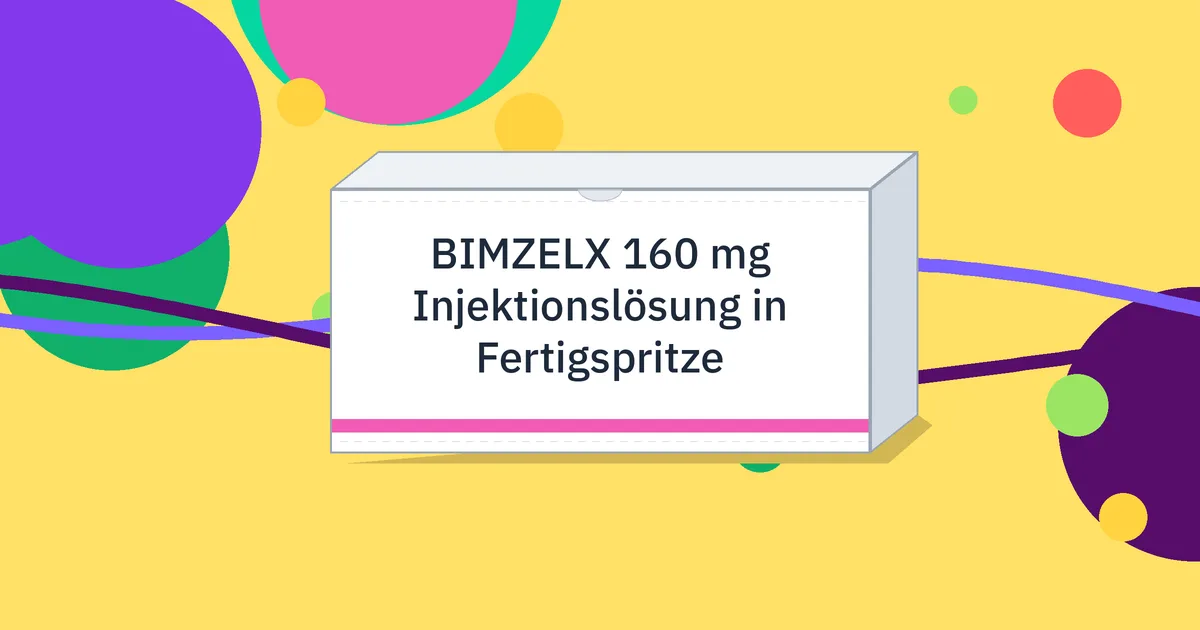 Symbolbild: Packung mit der Aufschrift BIMZELX 160 mg Injektionslösung in Fertigspritze (PZN 19511335) – Verfügbarkeit und Bezug in Apotheken in Frankfurt am Main