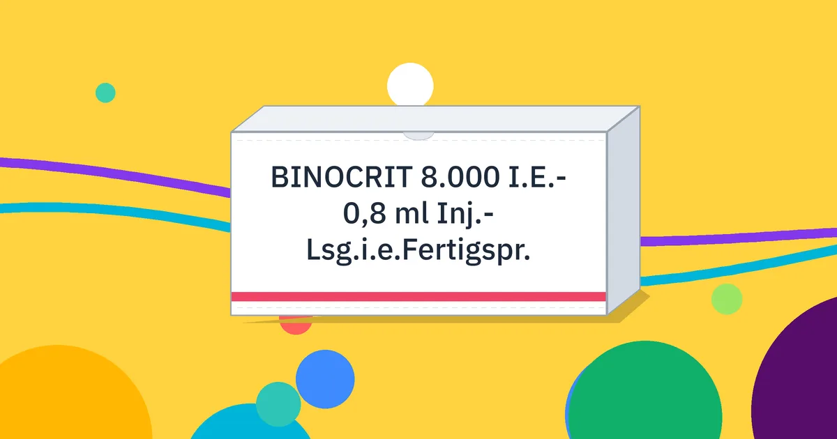 Symbolbild: Packung mit der Aufschrift BINOCRIT 8.000 I.E.-0,8 ml Inj.-Lsg.i.e.Fertigspr. (PZN 01972863) – Verfügbarkeit und Bezug in Apotheken in Frankfurt am Main