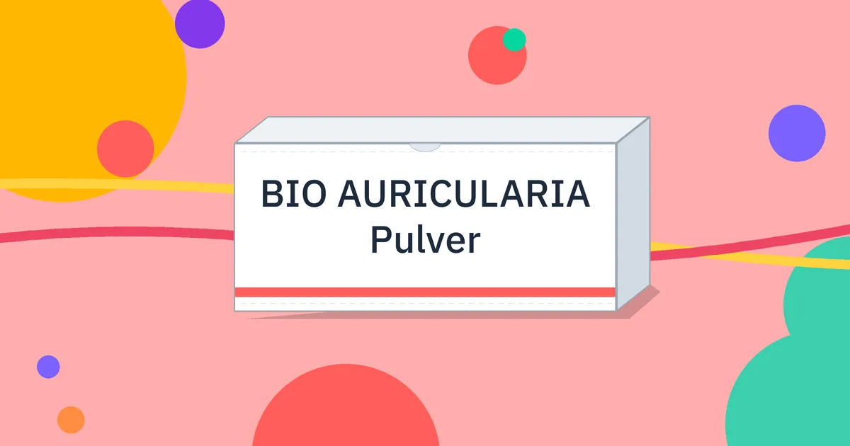 Symbolbild: Packung mit der Aufschrift BIO AURICULARIA Pulver (PZN 16835741) – Verfügbarkeit und Bezug in Apotheken in Frankfurt am Main