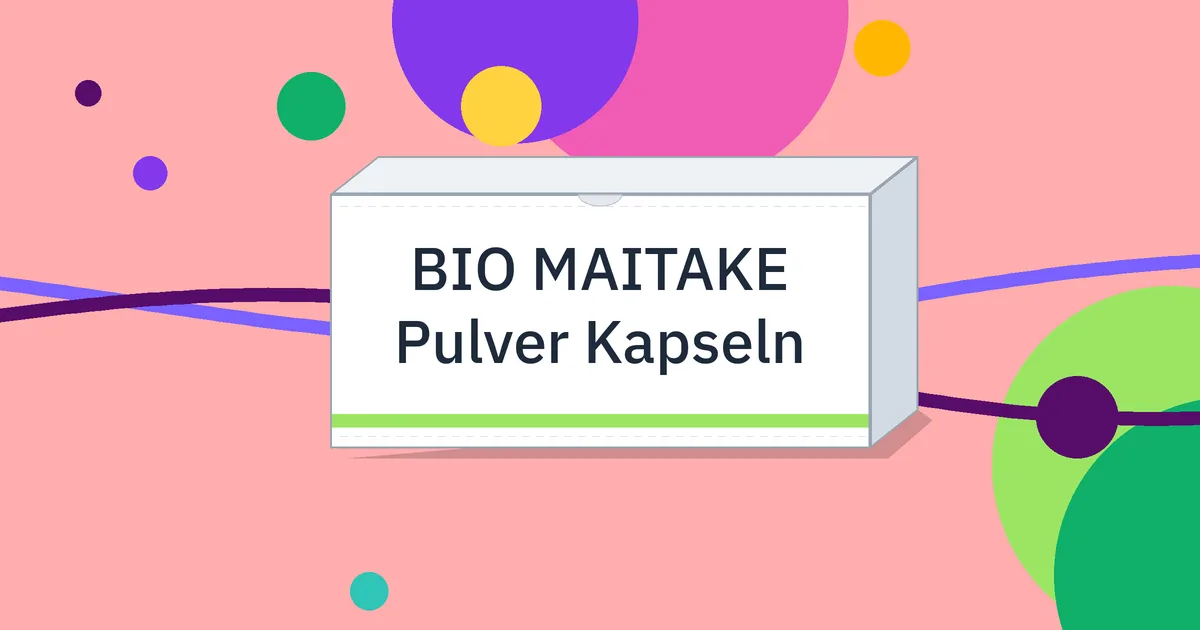Symbolbild: Packung mit der Aufschrift BIO MAITAKE Pulver Kapseln (PZN 17628547) – Verfügbarkeit und Bezug in Apotheken in Frankfurt am Main