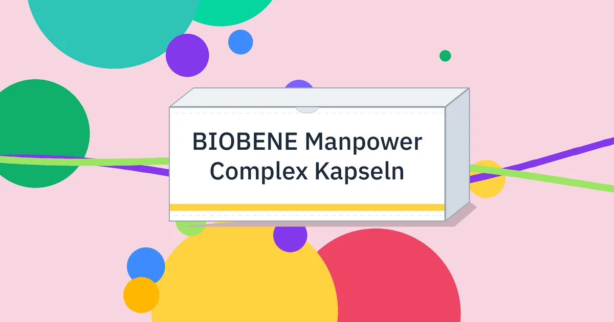 Symbolbild: Packung mit der Aufschrift BIOBENE Manpower Complex Kapseln (PZN 16261027) – Verfügbarkeit und Bezug in Apotheken in Frankfurt am Main