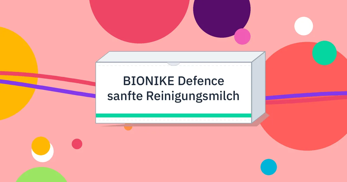 Symbolbild: Packung mit der Aufschrift BIONIKE Defence sanfte Reinigungsmilch (PZN 15383567) – Verfügbarkeit und Bezug in Apotheken in Frankfurt am Main