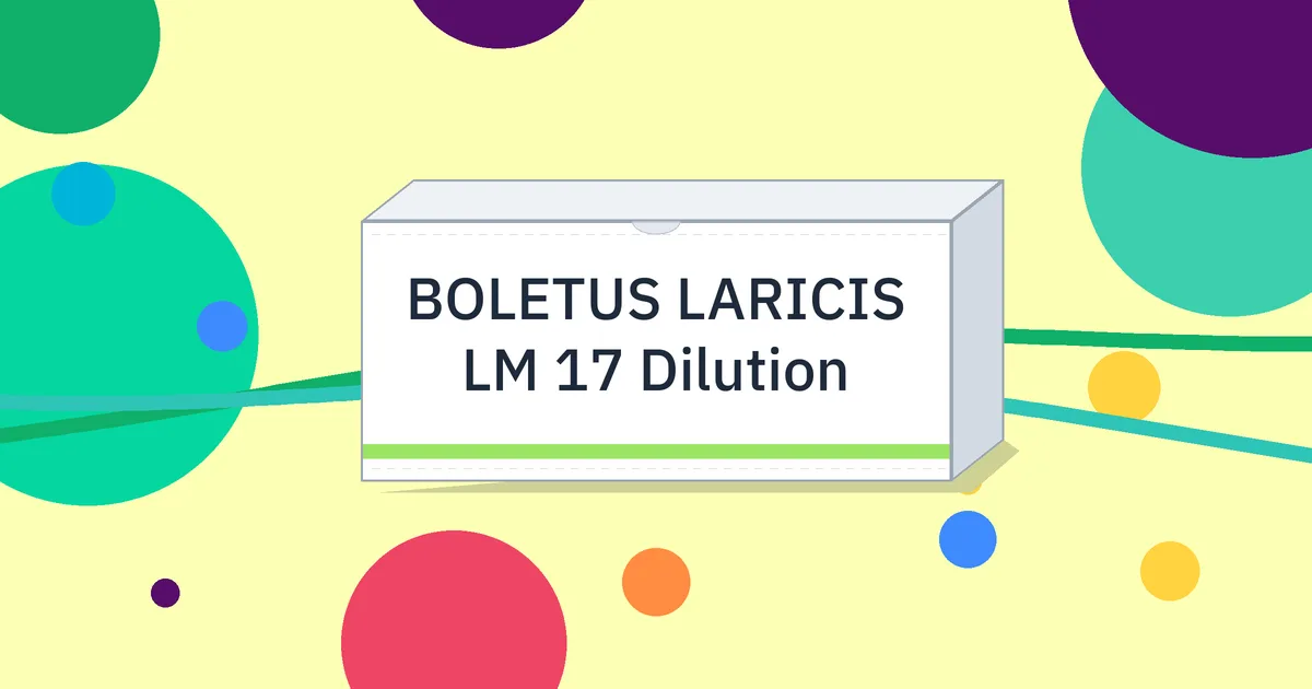 Symbolbild: Packung mit der Aufschrift BOLETUS LARICIS LM 17 Dilution (PZN 13391373) – Verfügbarkeit und Bezug in Apotheken in Frankfurt am Main