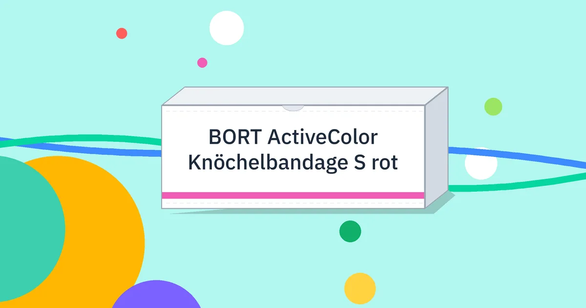 Symbolbild: Packung mit der Aufschrift BORT ActiveColor Knöchelbandage S rot (PZN 06914899) – Verfügbarkeit und Bezug in Apotheken in Frankfurt am Main