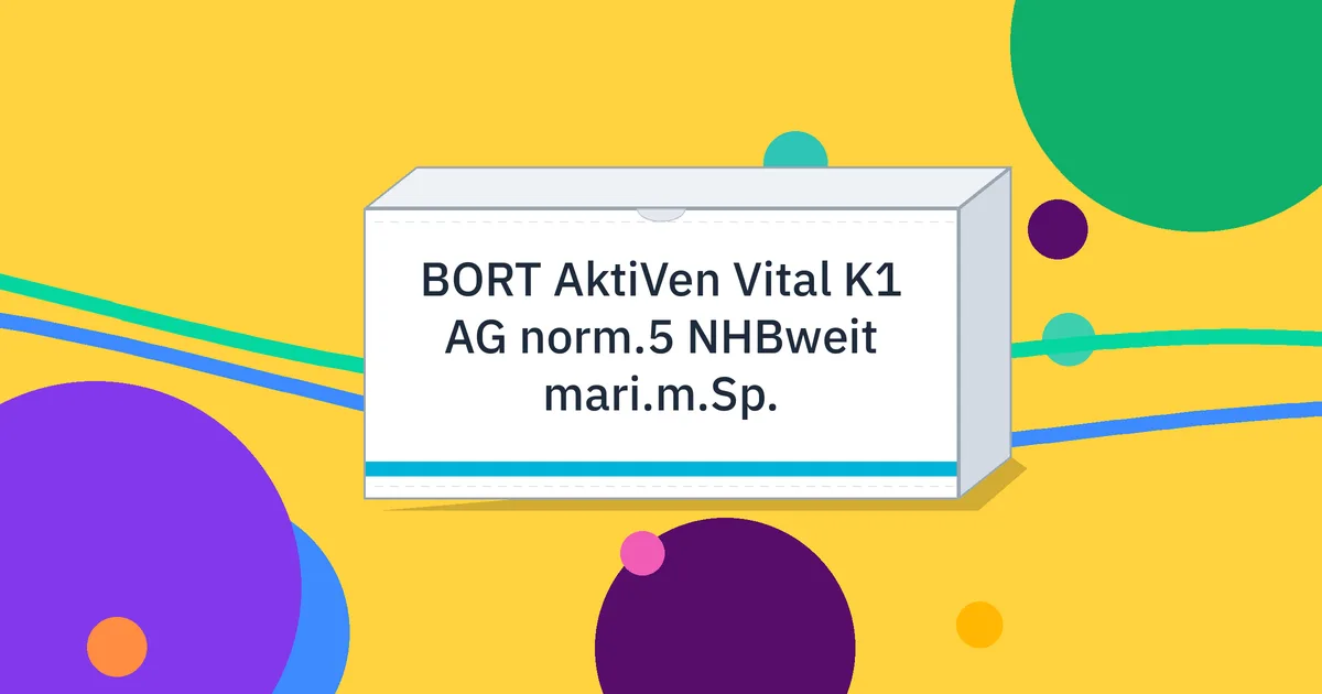 Symbolbild: Packung mit der Aufschrift BORT AktiVen Vital K1 AG norm.5 NHBweit mari.m.Sp. (PZN 13732638) – Verfügbarkeit und Bezug in Apotheken in Frankfurt am Main