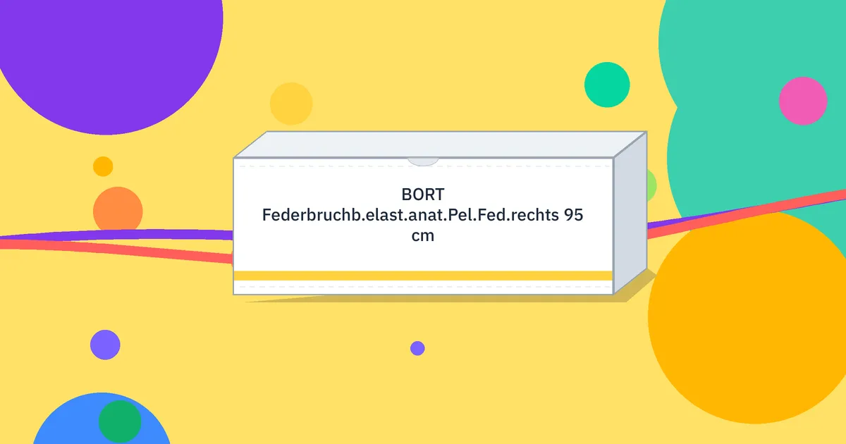 Symbolbild: Packung mit der Aufschrift BORT Federbruchb.elast.anat.Pel.Fed.rechts 95 cm (PZN 07195774) – Verfügbarkeit und Bezug in Apotheken in Frankfurt am Main