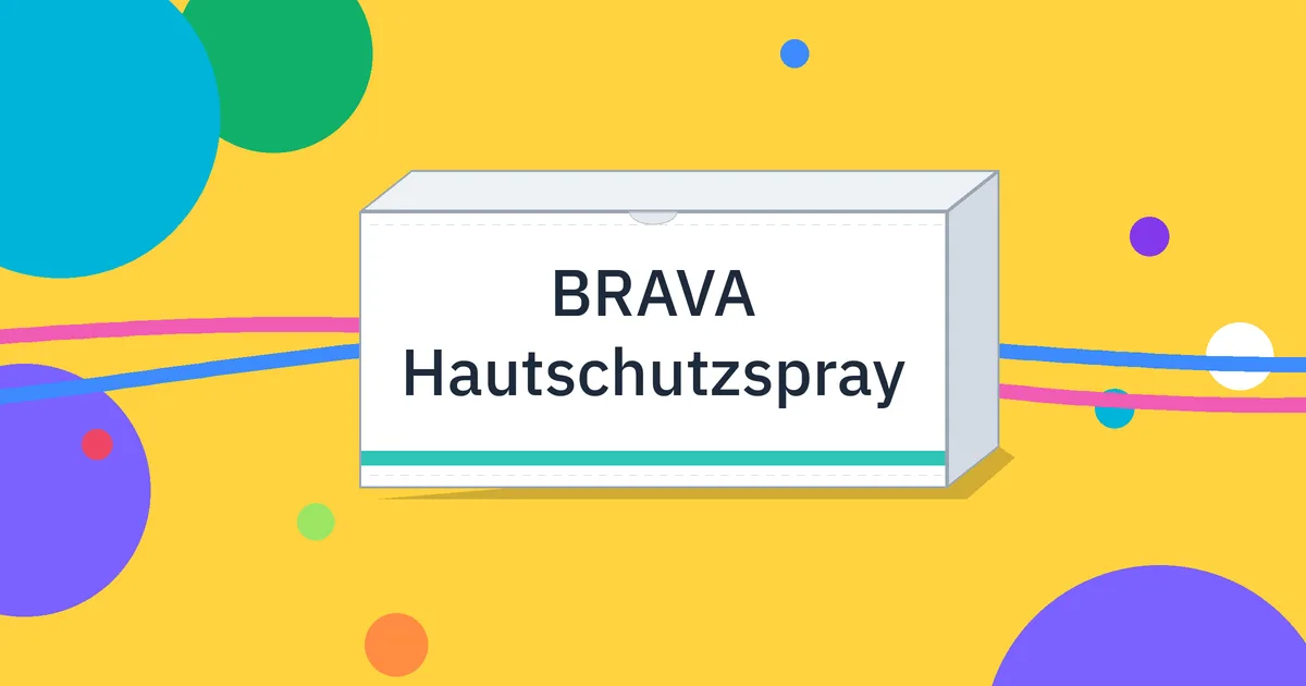 Symbolbild: Packung mit der Aufschrift BRAVA Hautschutzspray (PZN 15567020) – Verfügbarkeit und Bezug in Apotheken in Frankfurt am Main