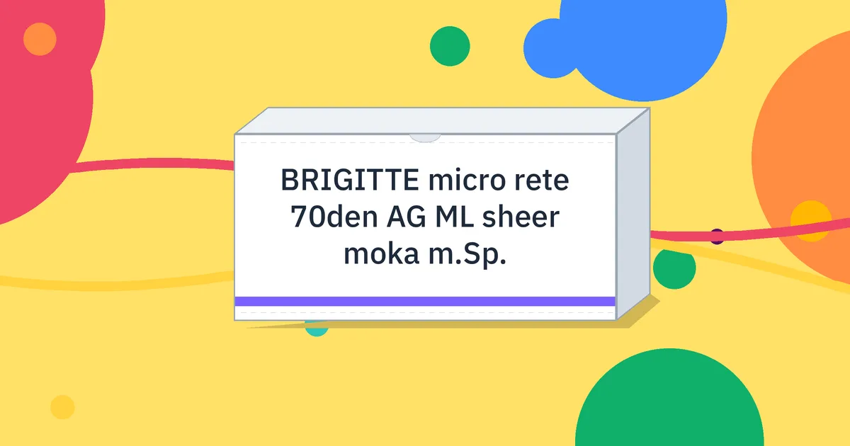 Symbolbild: Packung mit der Aufschrift BRIGITTE micro rete 70den AG ML sheer moka m.Sp. (PZN 16183103) – Verfügbarkeit und Bezug in Apotheken in Frankfurt am Main