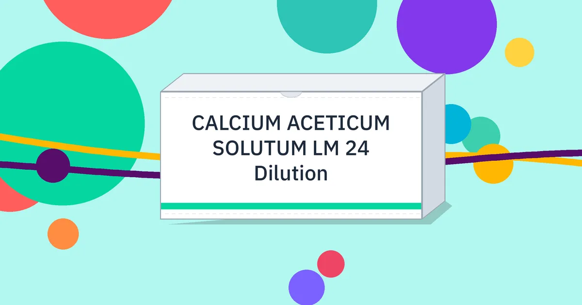 Symbolbild: Packung mit der Aufschrift CALCIUM ACETICUM SOLUTUM LM 24 Dilution (PZN 13406761) – Verfügbarkeit und Bezug in Apotheken in Frankfurt am Main