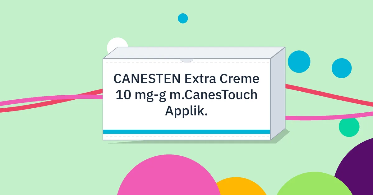 Symbolbild: Packung mit der Aufschrift CANESTEN Extra Creme 10 mg-g m.CanesTouch Applik. (PZN 14160865) – Verfügbarkeit und Bezug in Apotheken in Frankfurt am Main