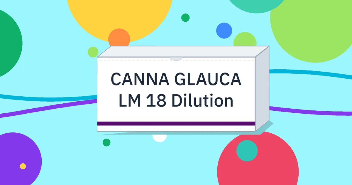 Symbolbild: Packung mit der Aufschrift CANNA GLAUCA LM 18 Dilution (PZN 13413086) – Verfügbarkeit und Bezug in Apotheken in Frankfurt am Main