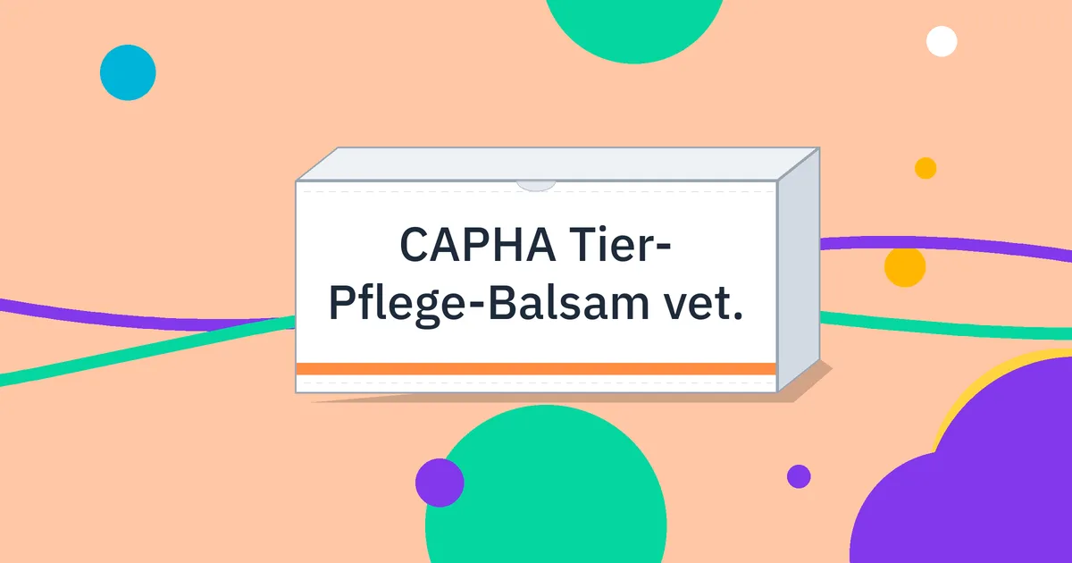 Symbolbild: Packung mit der Aufschrift CAPHA Tier-Pflege-Balsam vet. (PZN 02437209) – Verfügbarkeit und Bezug in Apotheken in Frankfurt am Main