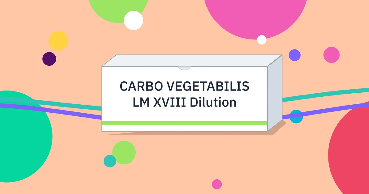 Symbolbild: Packung mit der Aufschrift CARBO VEGETABILIS LM XVIII Dilution (PZN 02668015) – Verfügbarkeit und Bezug in Apotheken in Frankfurt am Main