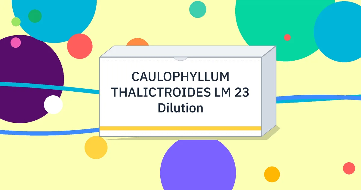 Symbolbild: Packung mit der Aufschrift CAULOPHYLLUM THALICTROIDES LM 23 Dilution (PZN 13434906) – Verfügbarkeit und Bezug in Apotheken in Frankfurt am Main