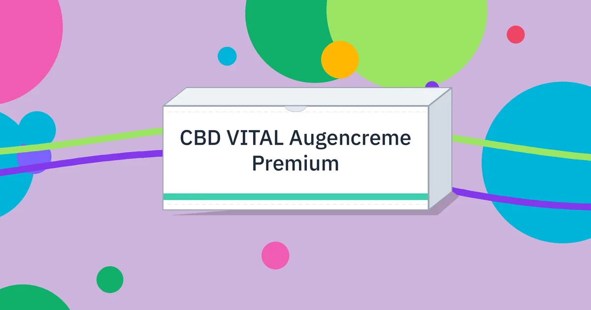 Symbolbild: Packung mit der Aufschrift CBD VITAL Augencreme Premium (PZN 16568642) – Verfügbarkeit und Bezug in Apotheken in Frankfurt am Main