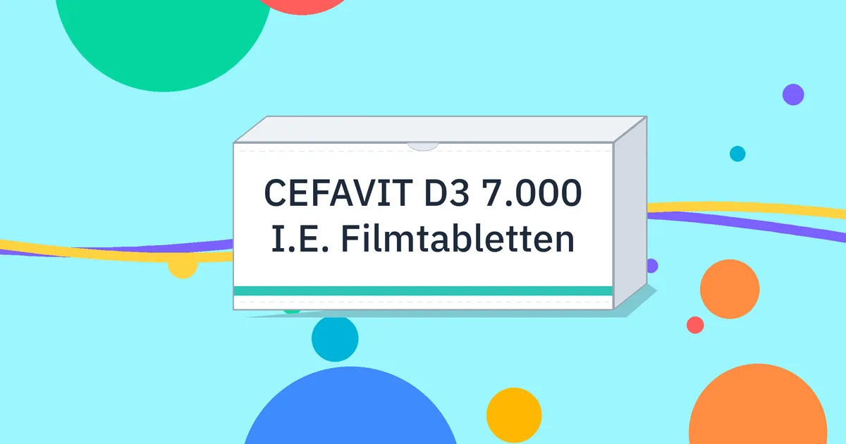Symbolbild: Packung mit der Aufschrift CEFAVIT D3 7.000 I.E. Filmtabletten (PZN 12347743) – Verfügbarkeit und Bezug in Apotheken in Frankfurt am Main