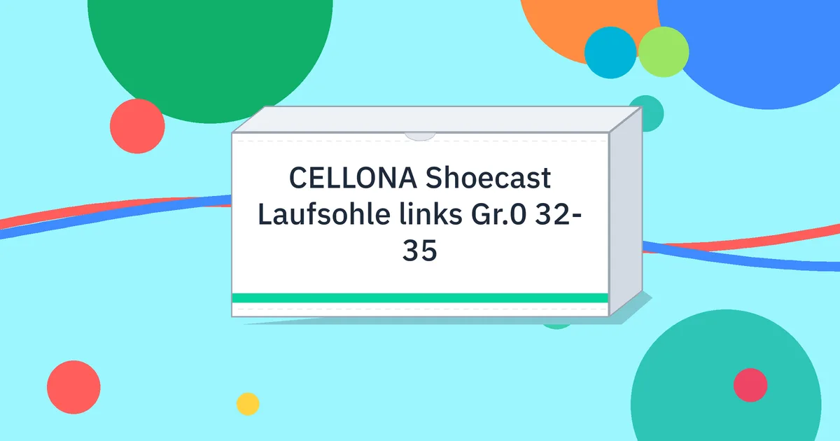 Symbolbild: Packung mit der Aufschrift CELLONA Shoecast Laufsohle links Gr.0 32-35 (PZN 03954007) – Verfügbarkeit und Bezug in Apotheken in Frankfurt am Main