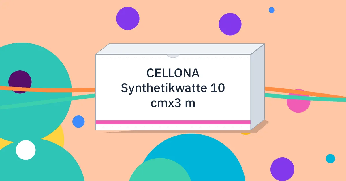 Symbolbild: Packung mit der Aufschrift CELLONA Synthetikwatte 10 cmx3 m (PZN 16736571) – Verfügbarkeit und Bezug in Apotheken in Frankfurt am Main