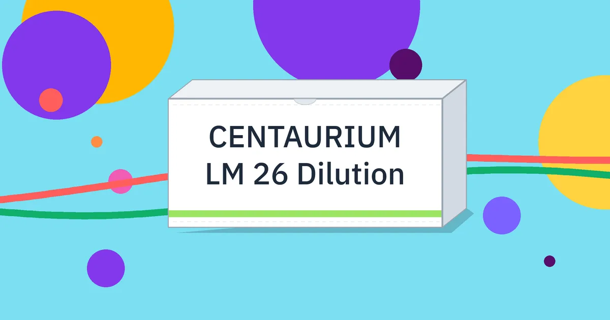 Symbolbild: Packung mit der Aufschrift CENTAURIUM LM 26 Dilution (PZN 13436319) – Verfügbarkeit und Bezug in Apotheken in Frankfurt am Main