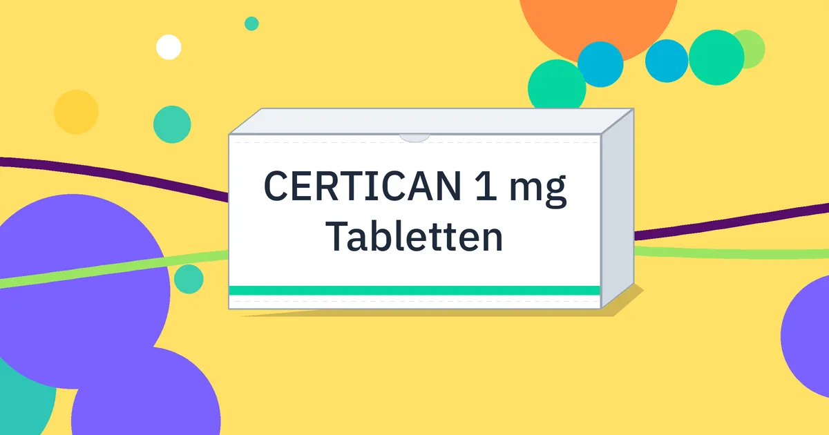 Symbolbild: Packung mit der Aufschrift CERTICAN 1 mg Tabletten (PZN 10070065) – Verfügbarkeit und Bezug in Apotheken in Frankfurt am Main