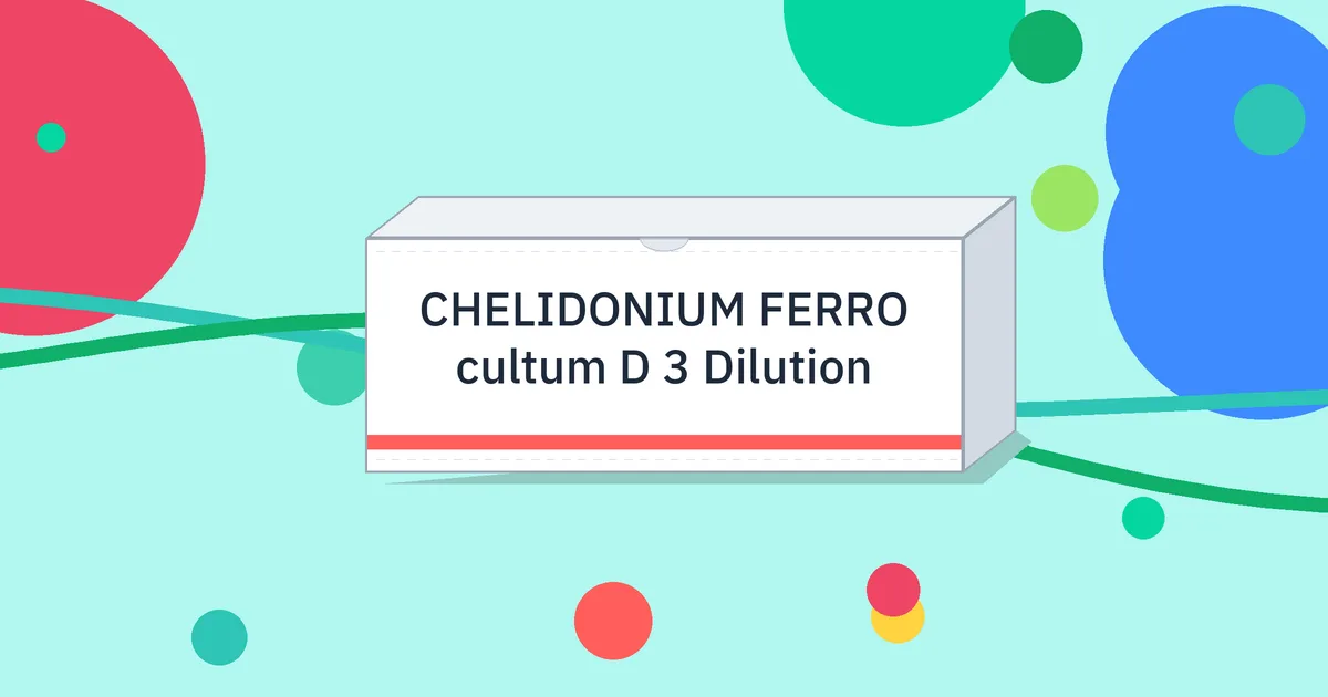 Symbolbild: Packung mit der Aufschrift CHELIDONIUM FERRO cultum D 3 Dilution (PZN 01614193) – Verfügbarkeit und Bezug in Apotheken in Frankfurt am Main