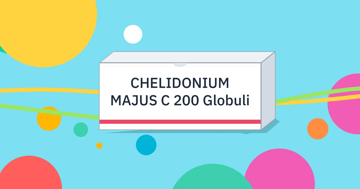 Symbolbild: Packung mit der Aufschrift CHELIDONIUM MAJUS C 200 Globuli (PZN 14312051) – Verfügbarkeit und Bezug in Apotheken in Frankfurt am Main