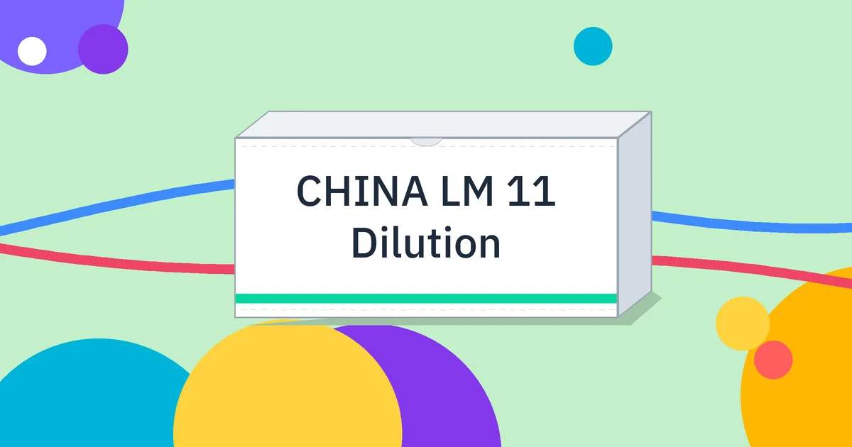 Symbolbild: Packung mit der Aufschrift CHINA LM 11 Dilution (PZN 12813808) – Verfügbarkeit und Bezug in Apotheken in Frankfurt am Main