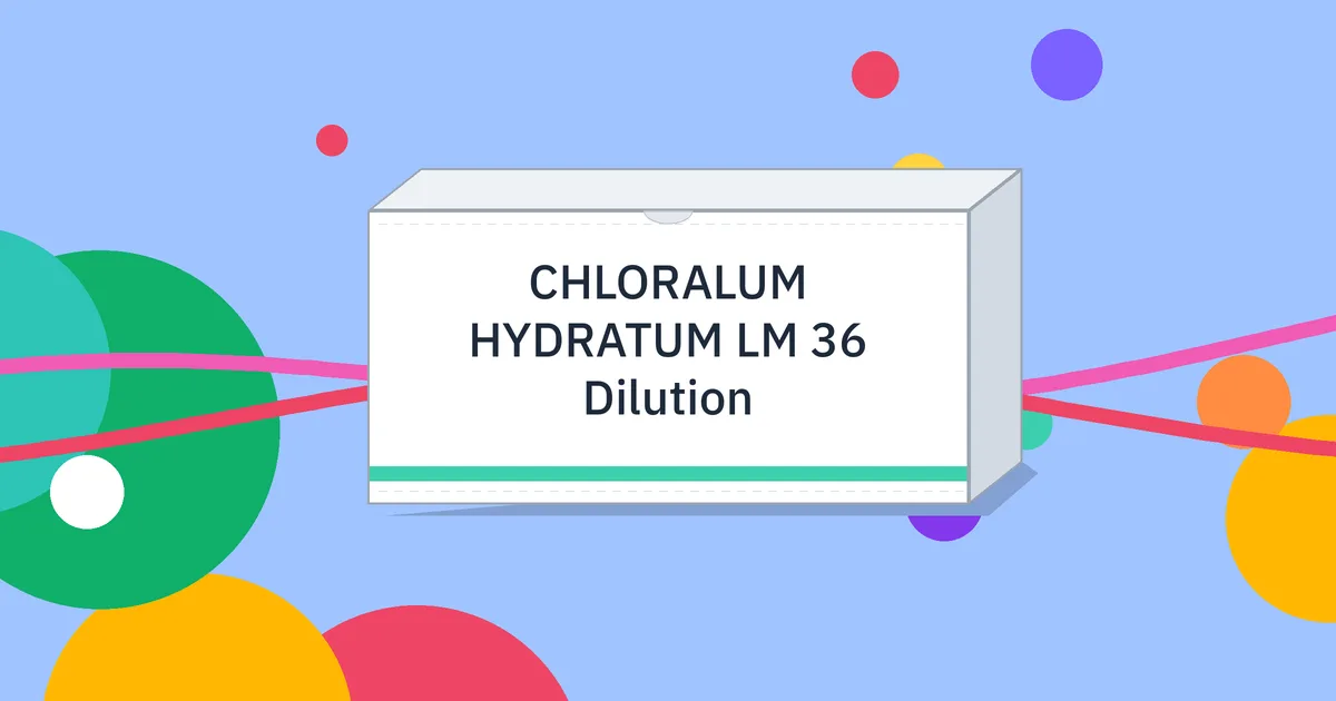 Symbolbild: Packung mit der Aufschrift CHLORALUM HYDRATUM LM 36 Dilution (PZN 13444307) – Verfügbarkeit und Bezug in Apotheken in Frankfurt am Main