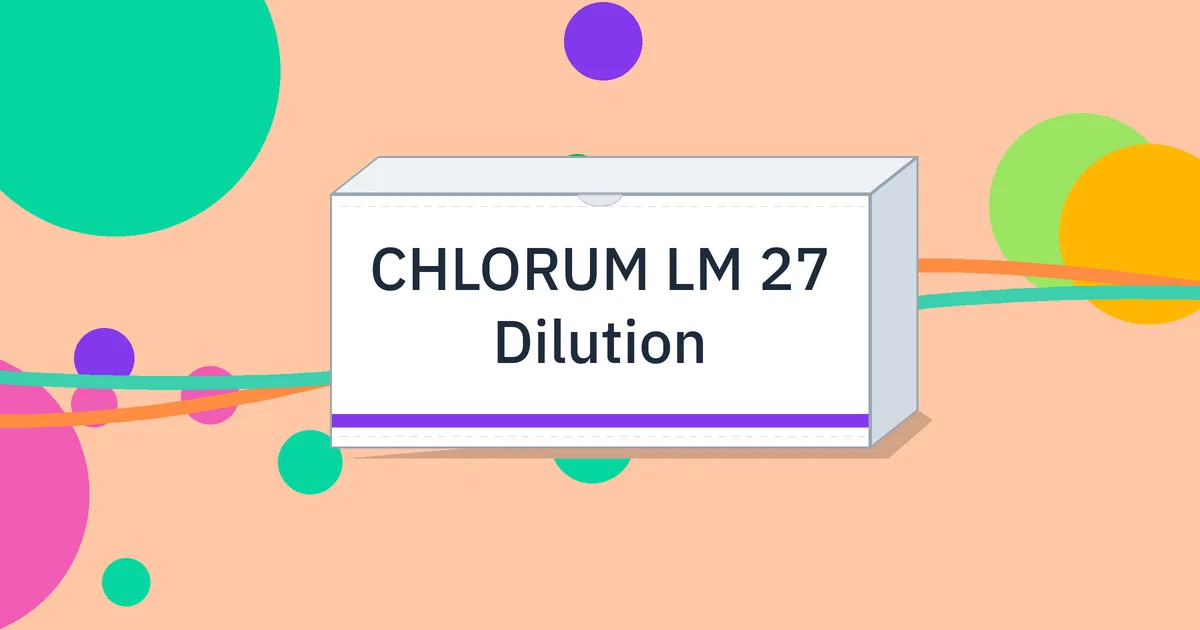 Symbolbild: Packung mit der Aufschrift CHLORUM LM 27 Dilution (PZN 12816617) – Verfügbarkeit und Bezug in Apotheken in Frankfurt am Main