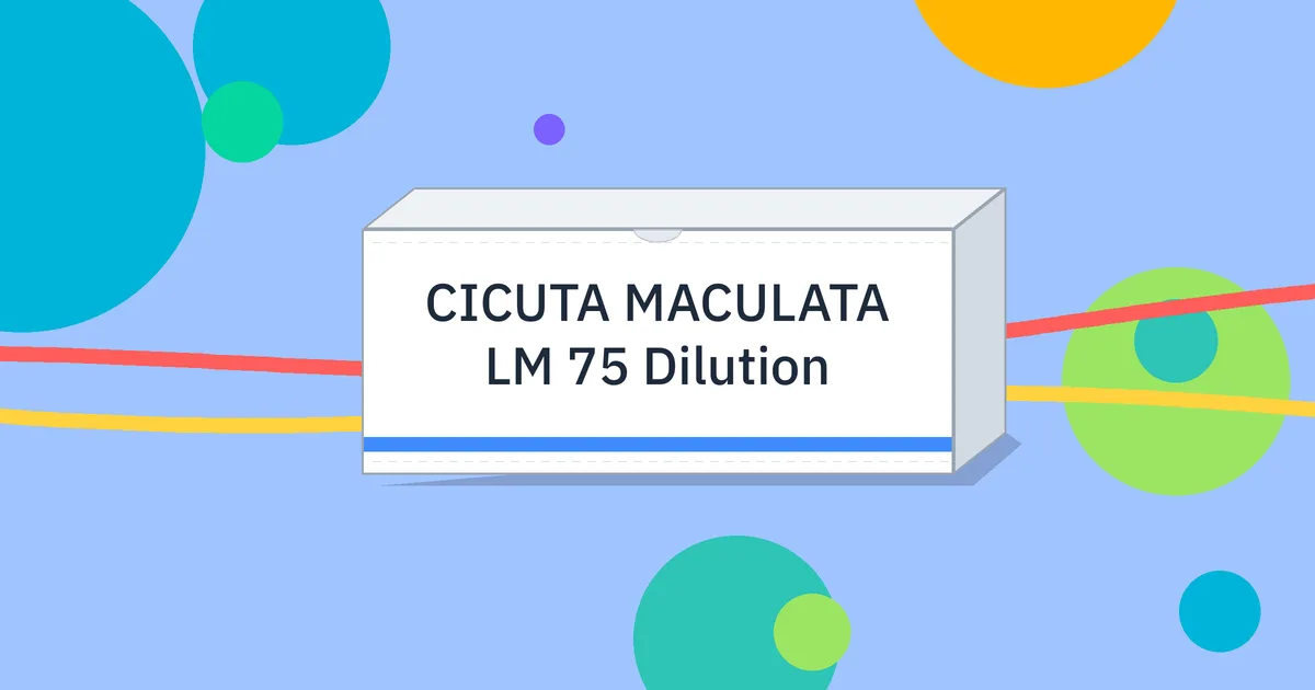 Symbolbild: Packung mit der Aufschrift CICUTA MACULATA LM 75 Dilution (PZN 12818510) – Verfügbarkeit und Bezug in Apotheken in Frankfurt am Main