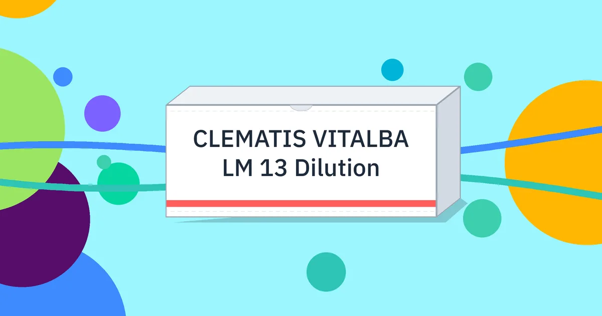 Symbolbild: Packung mit der Aufschrift CLEMATIS VITALBA LM 13 Dilution (PZN 13447375) – Verfügbarkeit und Bezug in Apotheken in Frankfurt am Main