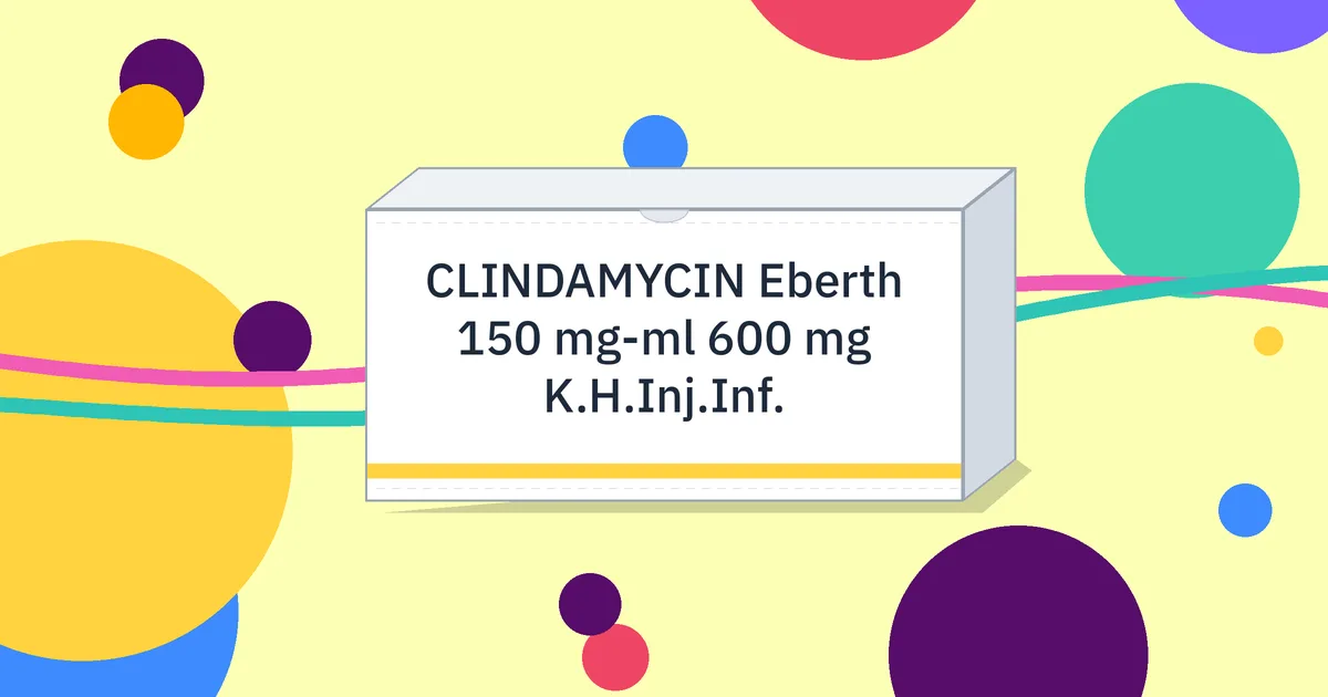 Symbolbild: Packung mit der Aufschrift CLINDAMYCIN Eberth 150 mg-ml 600 mg K.H.Inj.Inf. (PZN 11684154) – Verfügbarkeit und Bezug in Apotheken in Frankfurt am Main