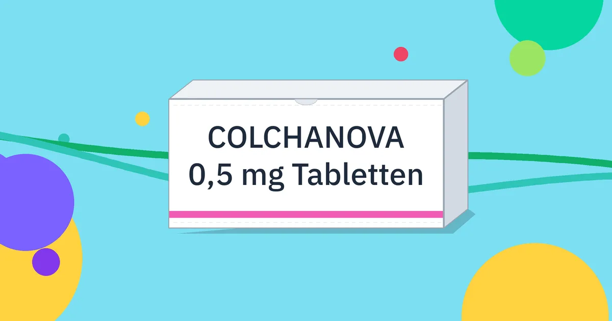 Symbolbild: Packung mit der Aufschrift COLCHANOVA 0,5 mg Tabletten (PZN 18453736) – Verfügbarkeit und Bezug in Apotheken in Frankfurt am Main