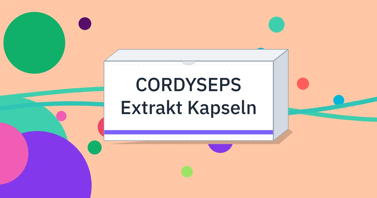 Symbolbild: Packung mit der Aufschrift CORDYSEPS Extrakt Kapseln (PZN 06863943) – Verfügbarkeit und Bezug in Apotheken in Frankfurt am Main