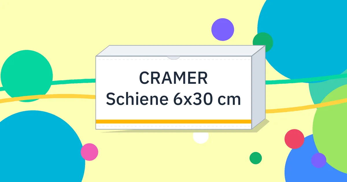 Symbolbild: Packung mit der Aufschrift CRAMER Schiene 6x30 cm (PZN 07004805) – Verfügbarkeit und Bezug in Apotheken in Frankfurt am Main